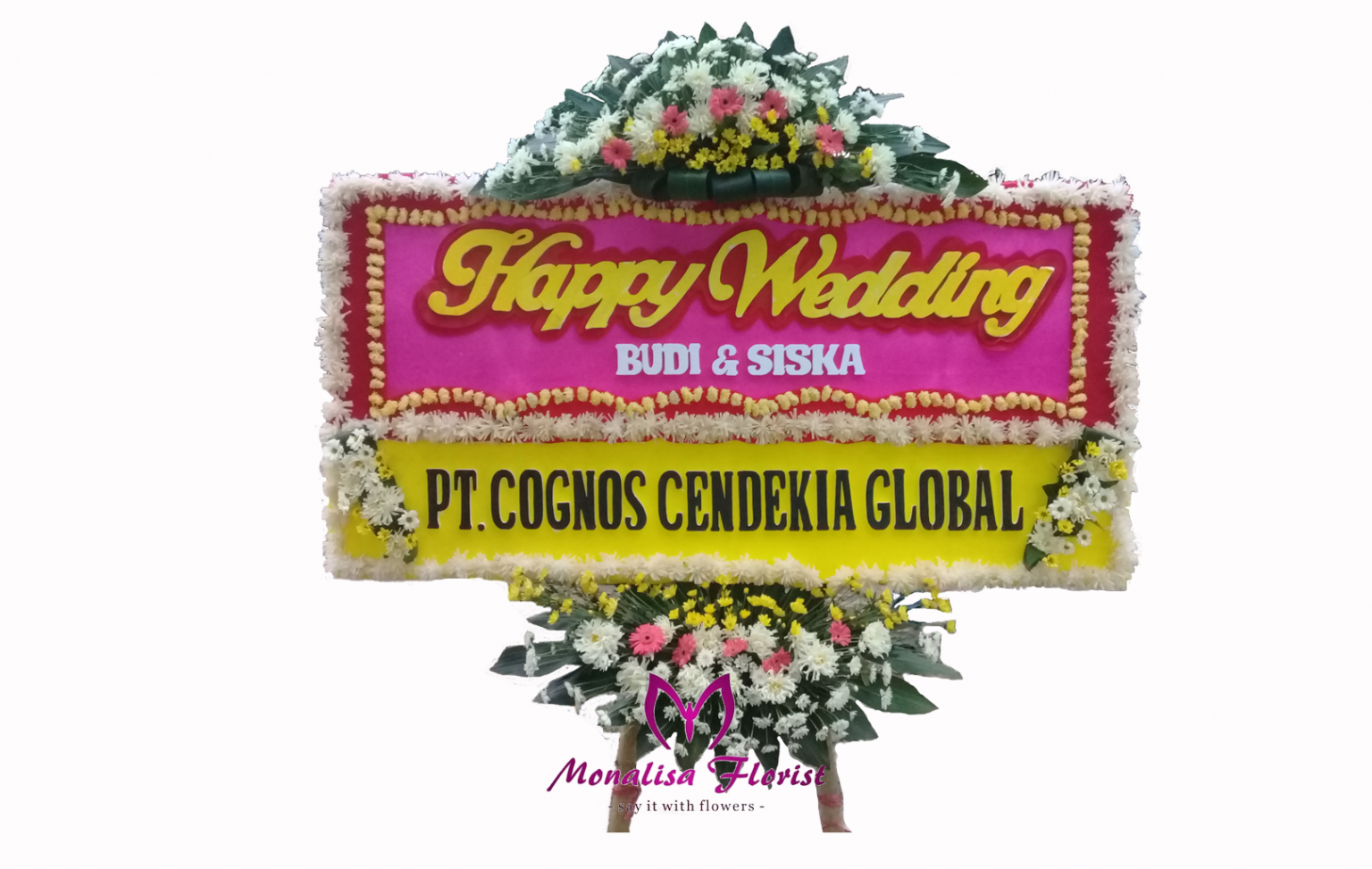 Bunga Papan Ucapan Happy Wedding BPWH-5003 - Toko Bunga Bandung ...